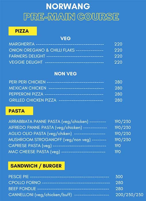 Menu at Norwang Cafe & Restaurant, New Delhi