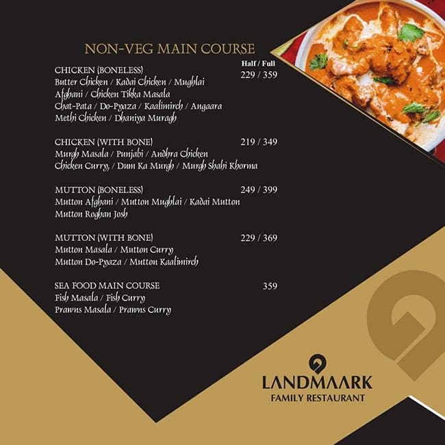 Menu at Landmark Family Restaurant, Hyderabad