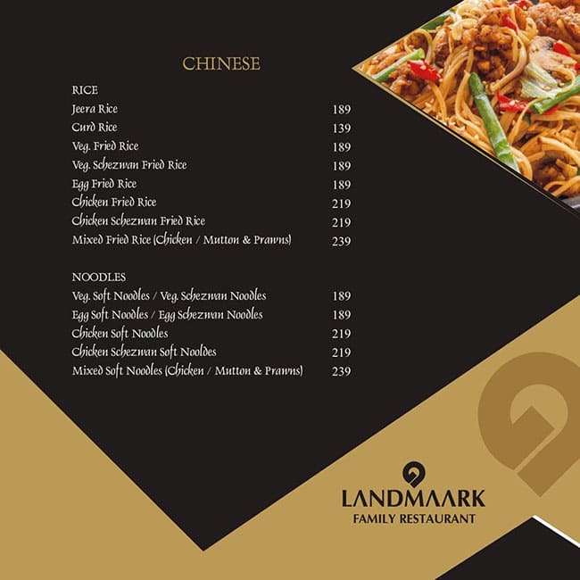 Menu at Landmark Family Restaurant, Hyderabad