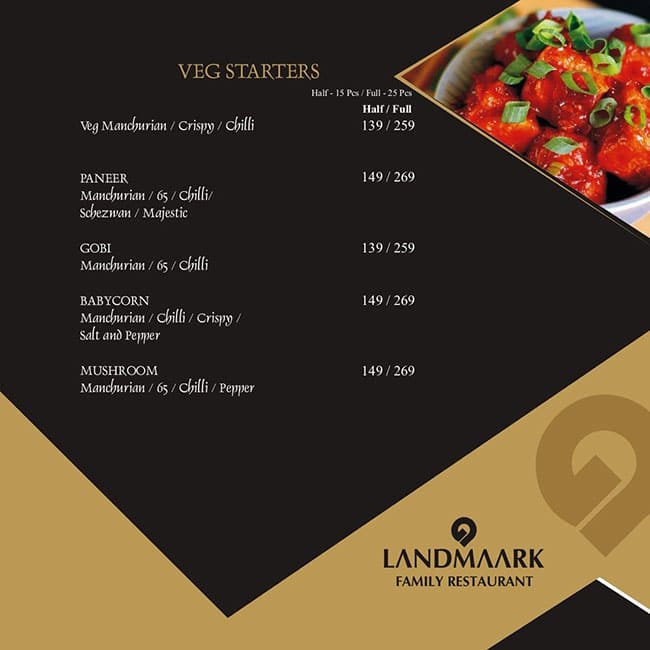 Menu at Landmark Family Restaurant, Hyderabad