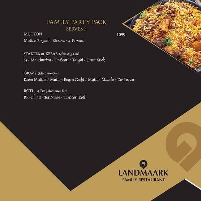Menu at Landmark Family Restaurant, Hyderabad