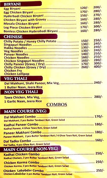 Menu of House Of All Food, Sector 75, Noida