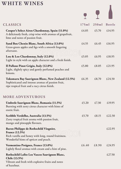 Menu at The Freemasons Arms pub & bar, London, 32 Downshire Hill
