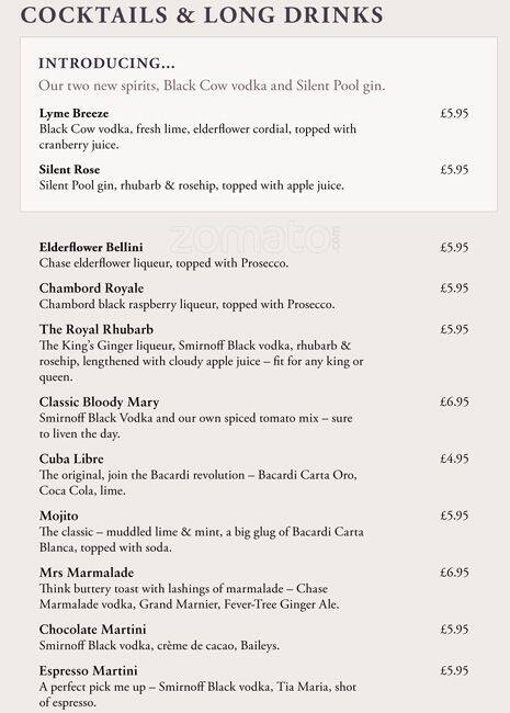 Menu at The Freemasons Arms pub & bar, London, 32 Downshire Hill