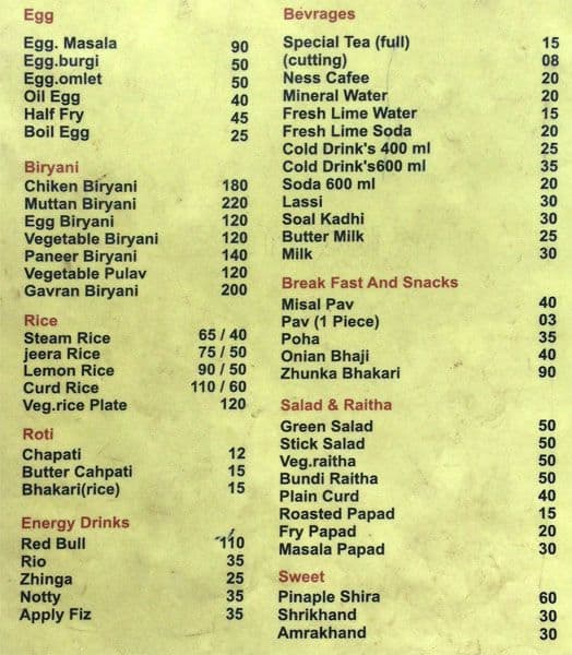 Menu at Garva, Lonavala