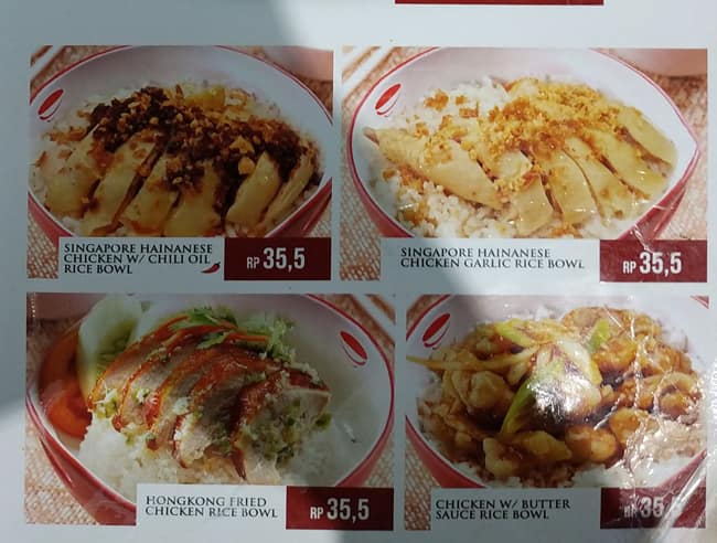 Menu at Rice Bowl Indonesia restaurant, Tangerang