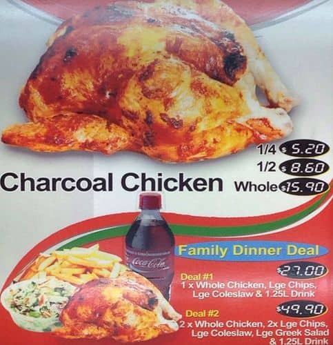 Menu at Queen's Charcoal Chicken fast food, Camden