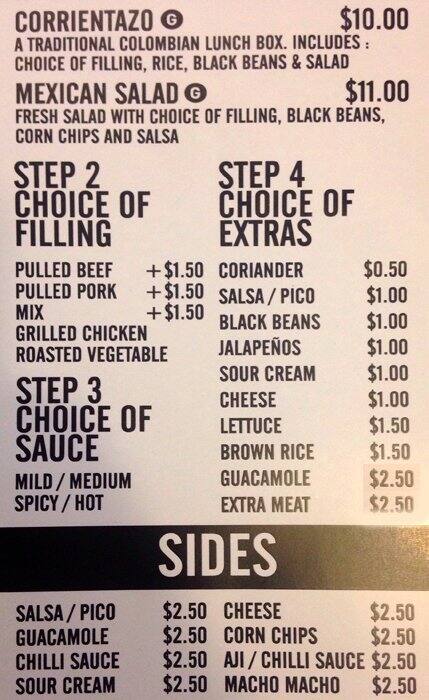 Menu at Per Kilo cafe, Sydney, 35 Erskine St