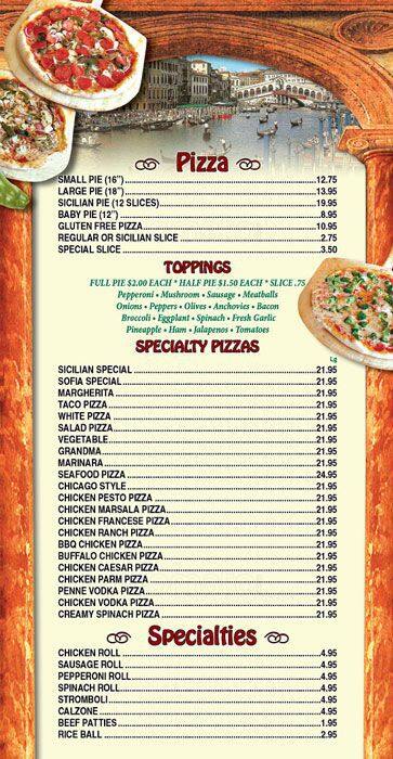 Sofia's Pizza Menu, Menu for Sofia's Pizza, Richmond Hill, New York ...