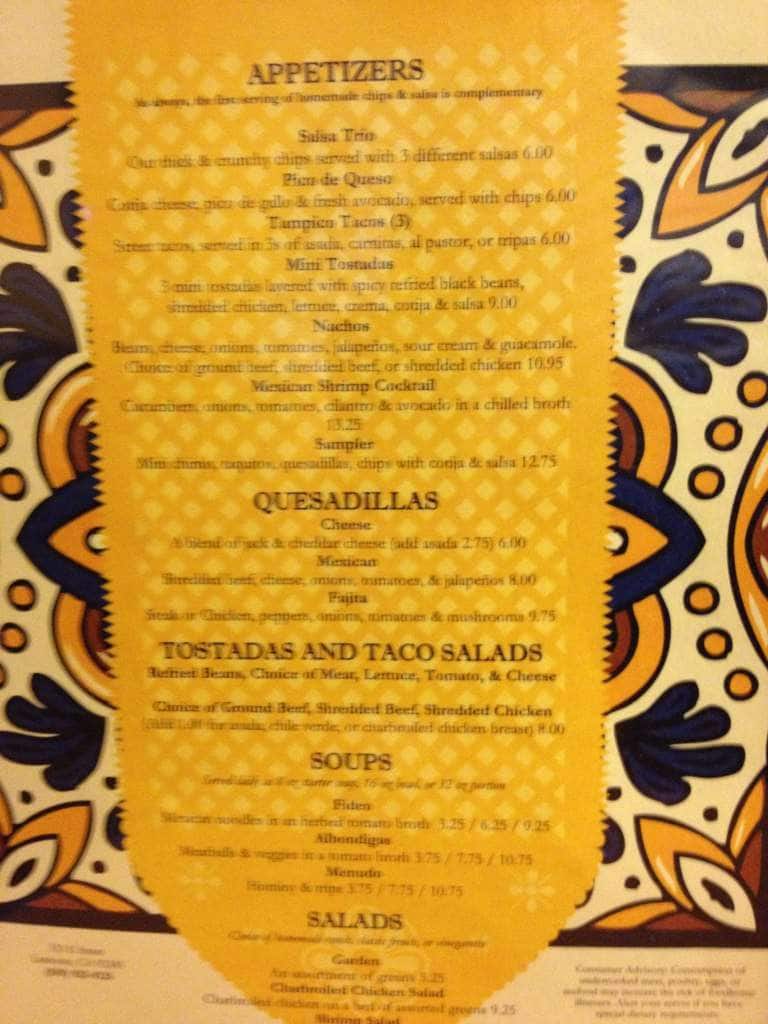 Menu at Reyna's Restaurant, Lemoore