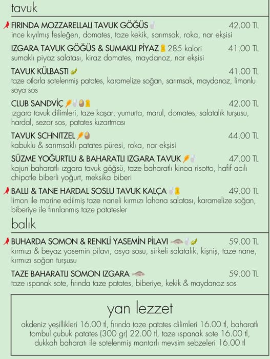 Menu at The House Cafe Garden, Istanbul