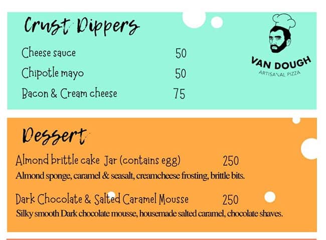 Menu of Van Dough Pizza By Cloud Kitchen Project, Agriculture ...