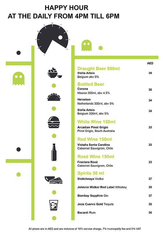 Menu of The Daily - Rove City Walk, Al Safa, Dubai