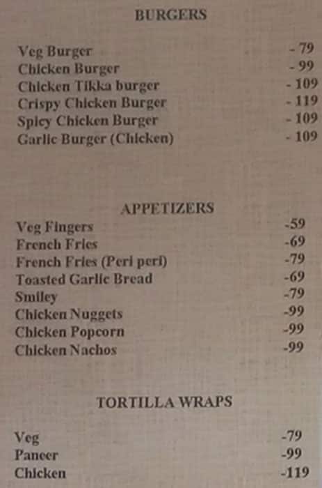 Menu of Hungry Puppet, Yelahanka, Bangalore