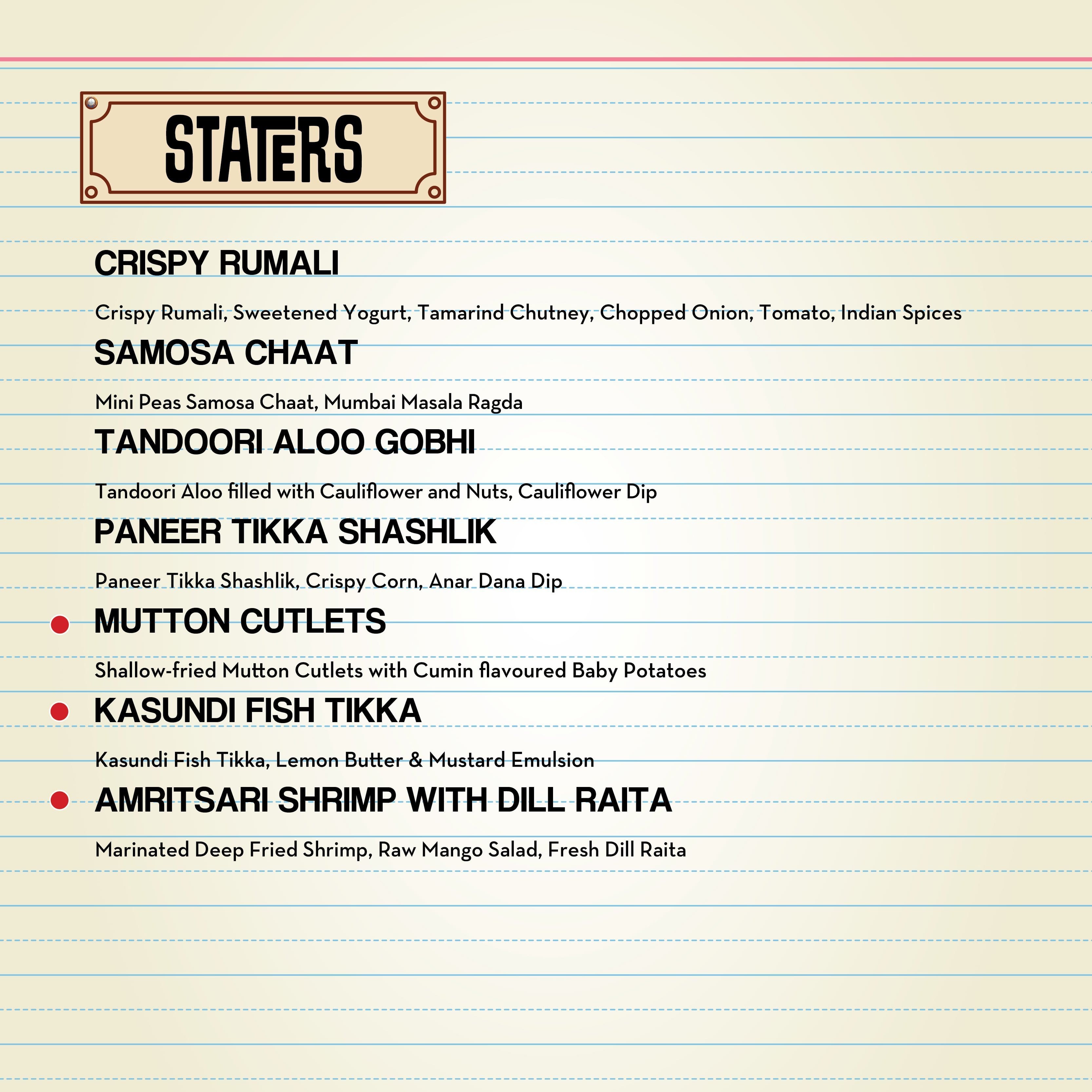 Menu of Dhaba - Estd 1986 Delhi, Connaught Place, New Delhi