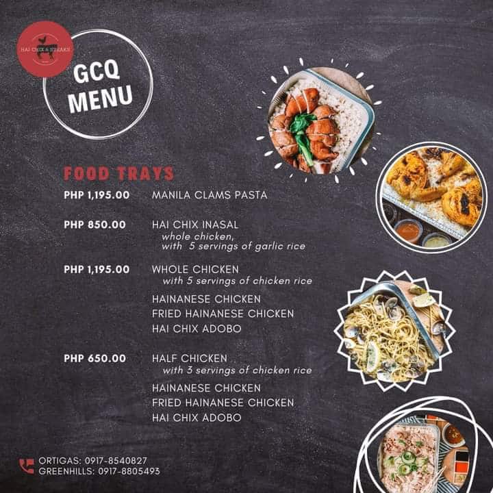 Menu at Hai Chix & Steaks steakhouse, Pasig, Doña Julia Vargas Avenue