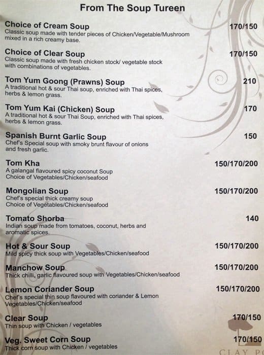 Menu at CLAY POT, Pune, Best Western Star Residency