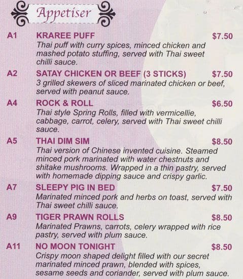 Thai Chef's Restaurant Menu - Menumania/Zomato