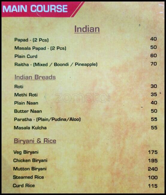 Menu at 45 Jubilee Hills, Hyderabad, CCF6+CCM