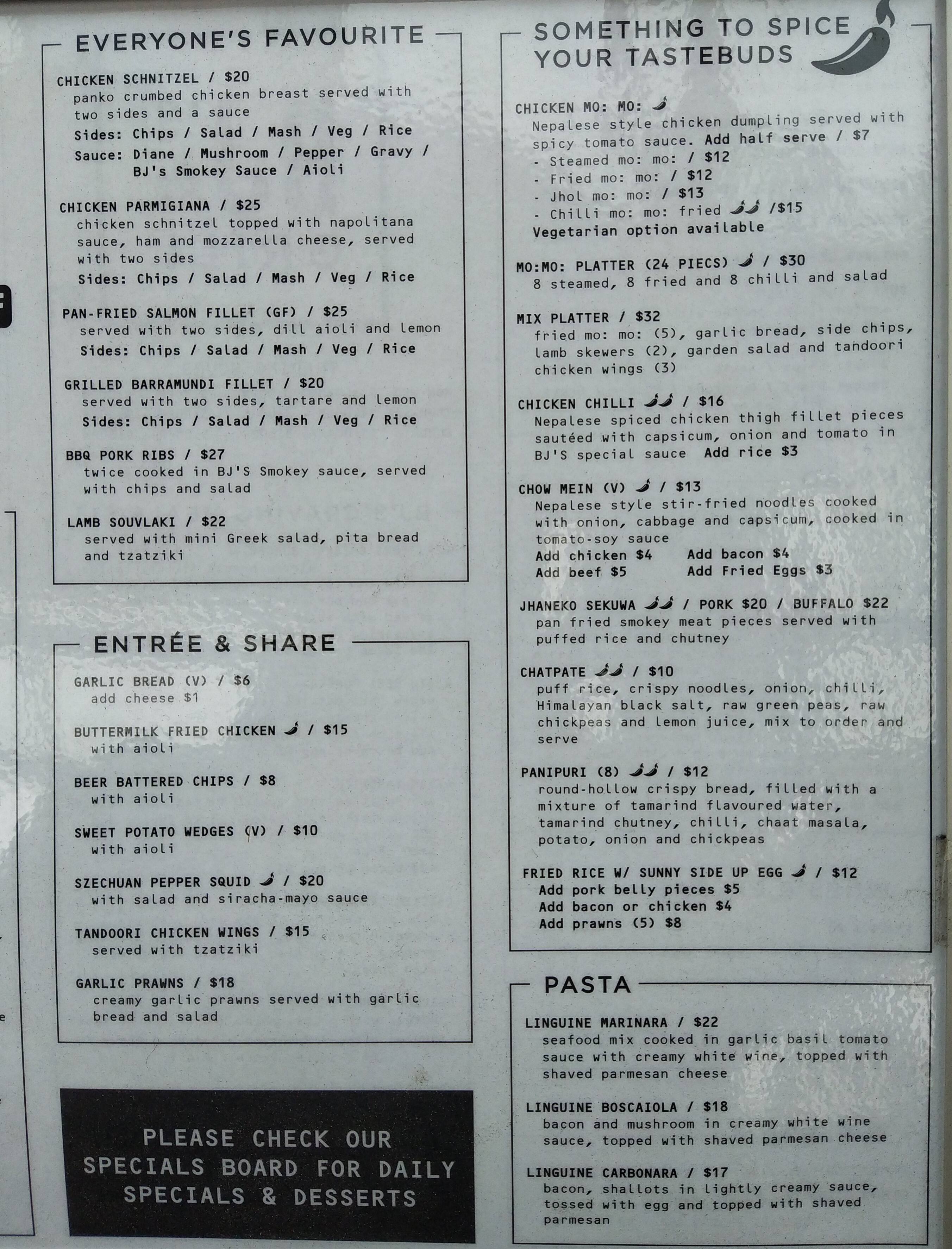 Menu at Hurstville Ritz Hotel pub & bar, Hurstville