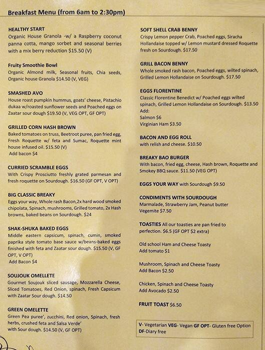 Menu at Le Roi Cafe, Mentone