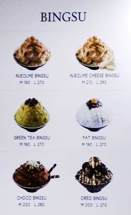 Menu at Snow Panda pub & bar, Manila, The Grand Tower