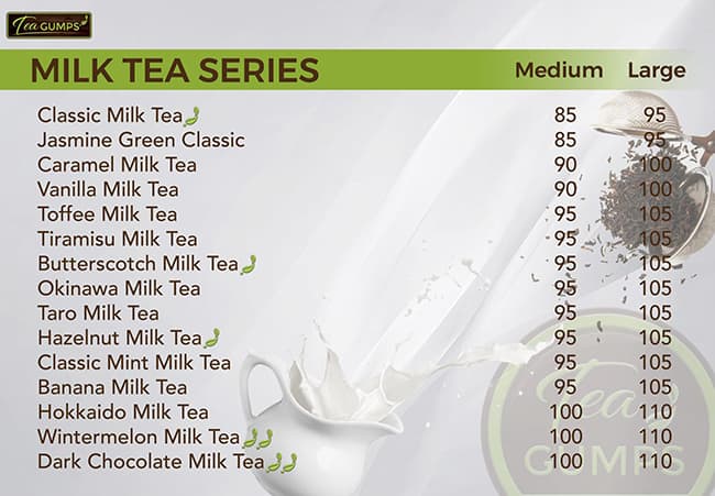 Menu at Tea Gumps, Taytay