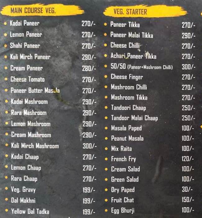 Menu of BYOB Kitchen And Drinkery, Gurdev Nagar, Ludhiana