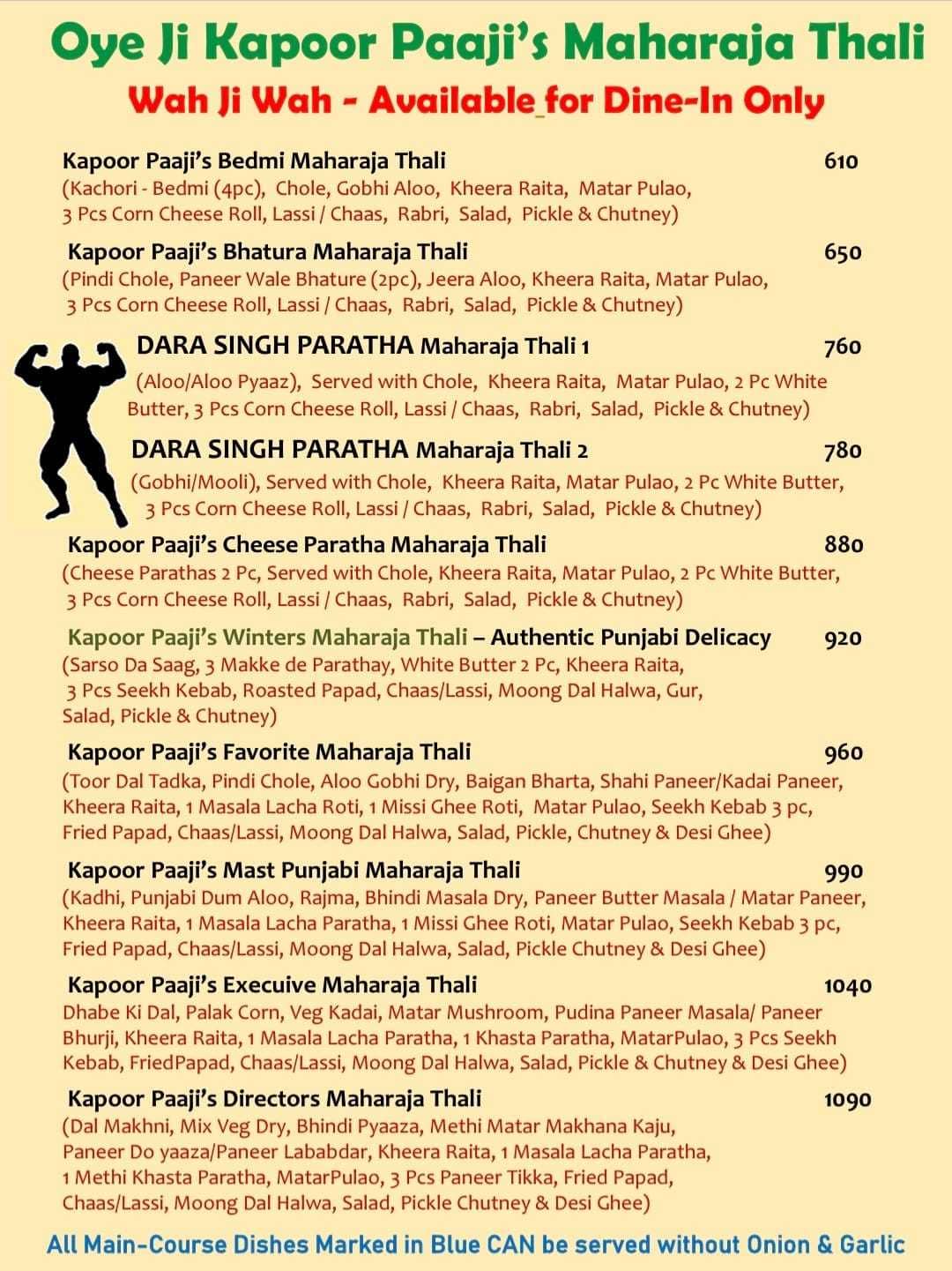 Menu at Kapoor's Cafe - Banjara Hills, Hyderabad, 5th floor