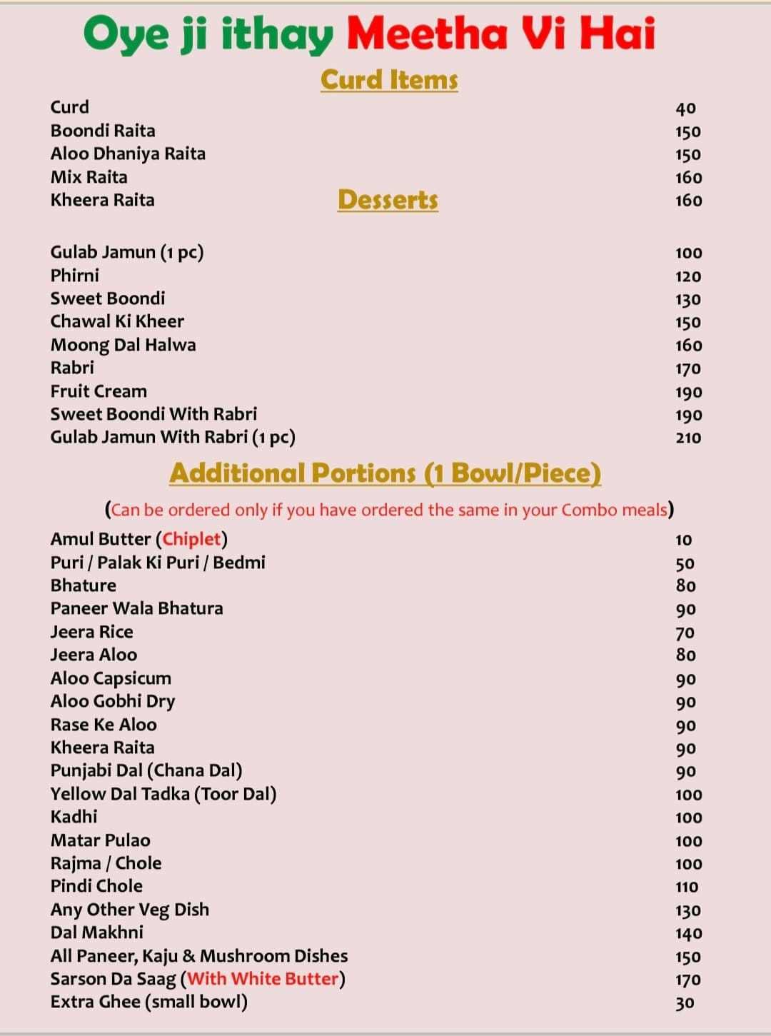 Menu at Kapoor's Cafe - Banjara Hills, Hyderabad, 5th floor