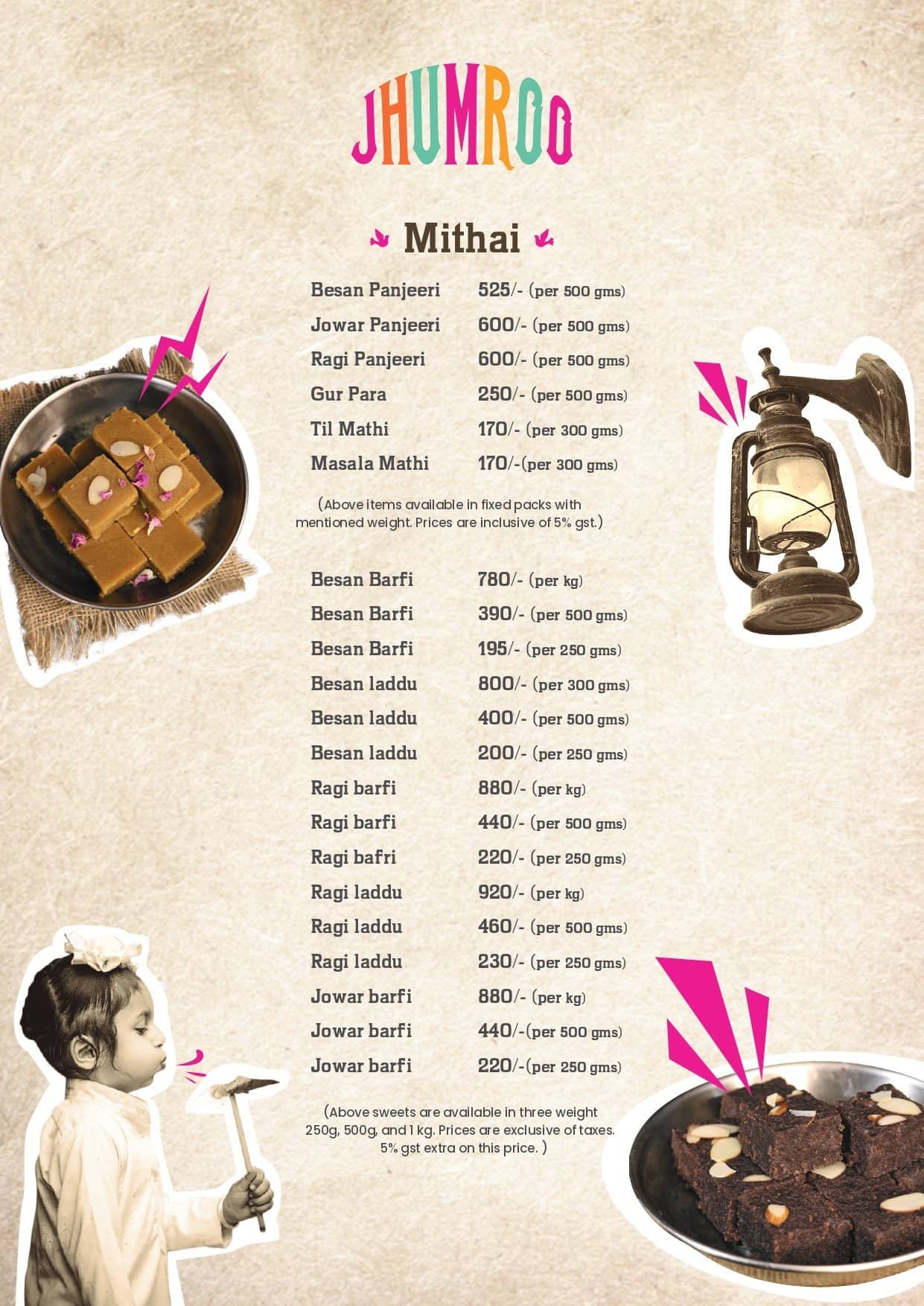 Menu of Jhumroo, Phase 3, Mohali