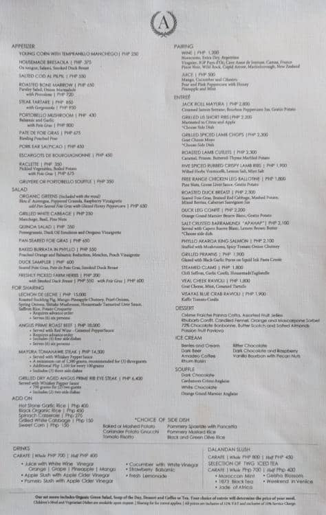 Antonio's Menu, Menu for Antonio's, Tagaytay City, Tagaytay City ...