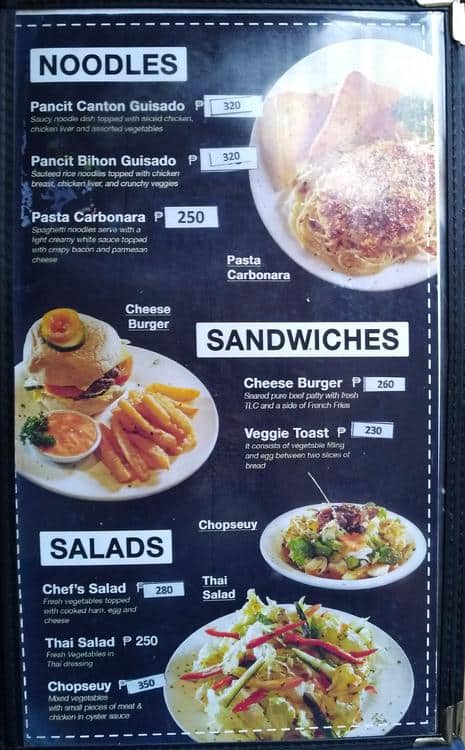Menu at The Music Hall pub & bar, Pasig