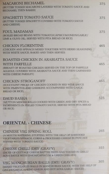 Menu at Ambassador - Hotel Sunbeam, Chandigarh