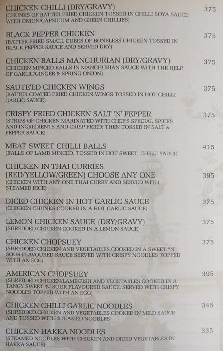 Menu at Ambassador - Hotel Sunbeam, Chandigarh
