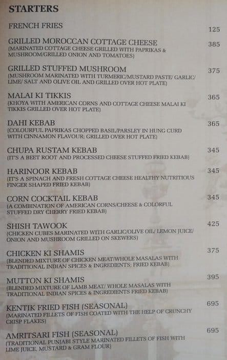 Menu at Ambassador - Hotel Sunbeam, Chandigarh