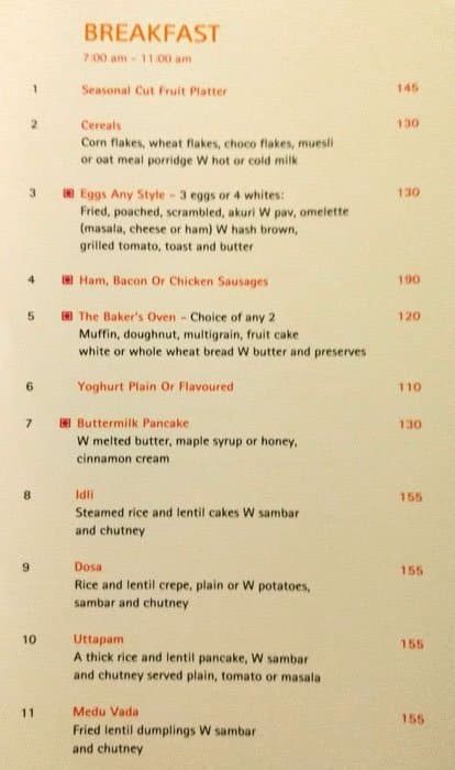 Menu at Citrus Cafe, Indore, Lemon Tree Hotel