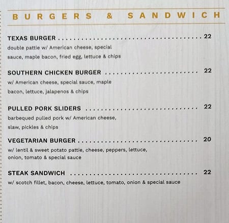 Menu at Royal Hotel pub & bar, Essendon