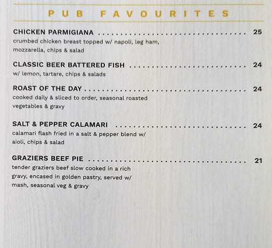 Menu at Royal Hotel pub & bar, Essendon