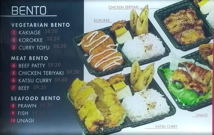 Menu at Samurai Rice Burger fast food, Box Hill