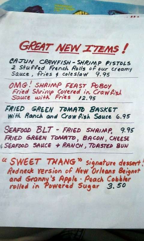 Menu at Fish River Grill restaurant, Foley