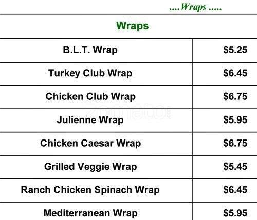Menu at Skymark Deli restaurant, Mississauga, Skymark Ave Unit 110