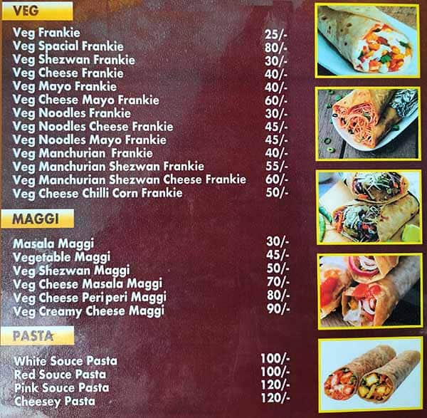 Menu of Shetty's Frankie Corner, Goregaon East, Mumbai
