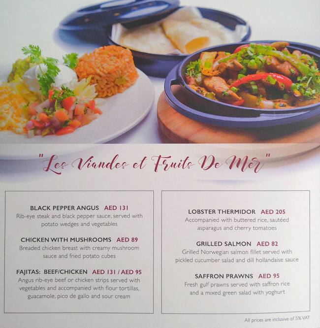 Menu at Square Cafe, Dubai