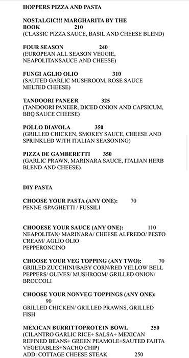 Menu at Hoppers: Restrocafe & Sports Arena, Vadodara