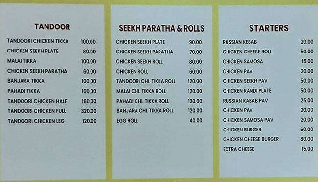 Menu of Madras Spice, Vasai, Mumbai