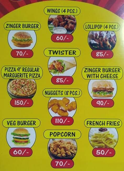 Menu of Al-Beik, Gulmohar Colony, Bhopal