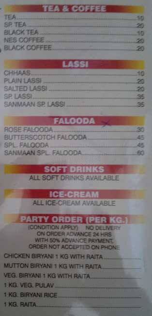 Menu at Saman Bakery, Mumbai, 2VW5+294
