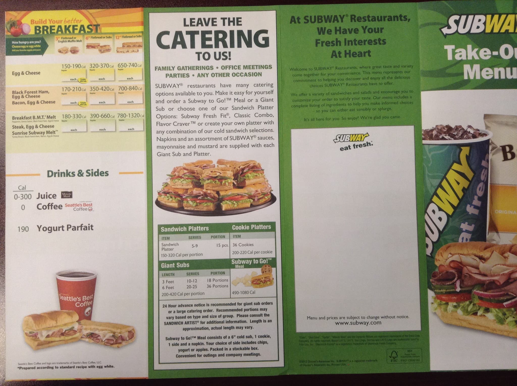 Carta de comida rápida Subway, Excelsior, 478 Water St