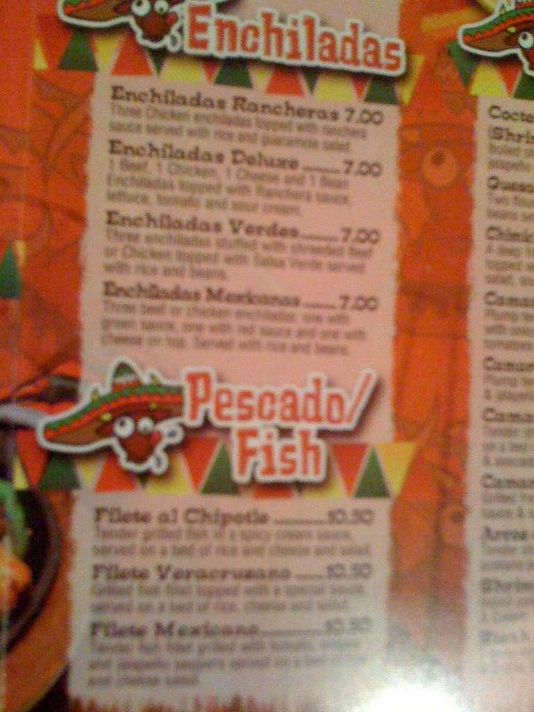 Menu at El Toro Loco restaurant, Memphis, Kirby Rd #109